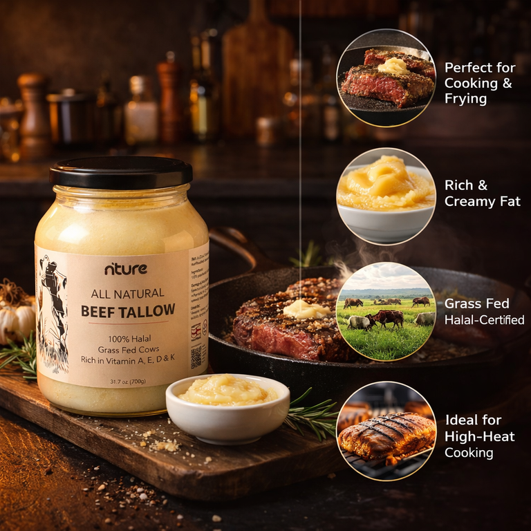 Organic Beef Tallow UK | Grass Fed, Halal | Nture